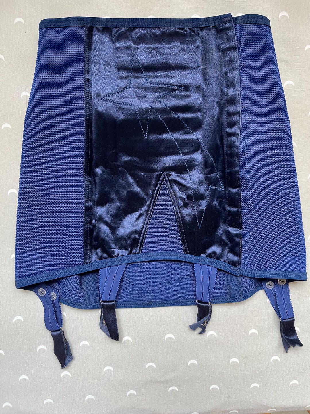 Vintage 1950s Midnight Blue Shooting Star Satin Girdle Corset 50s ...