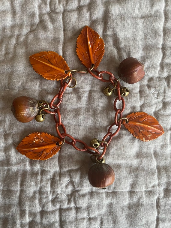 Art Deco Bracelet, Autumn Jewelry,Vintage 1940s Hazel… - Gem