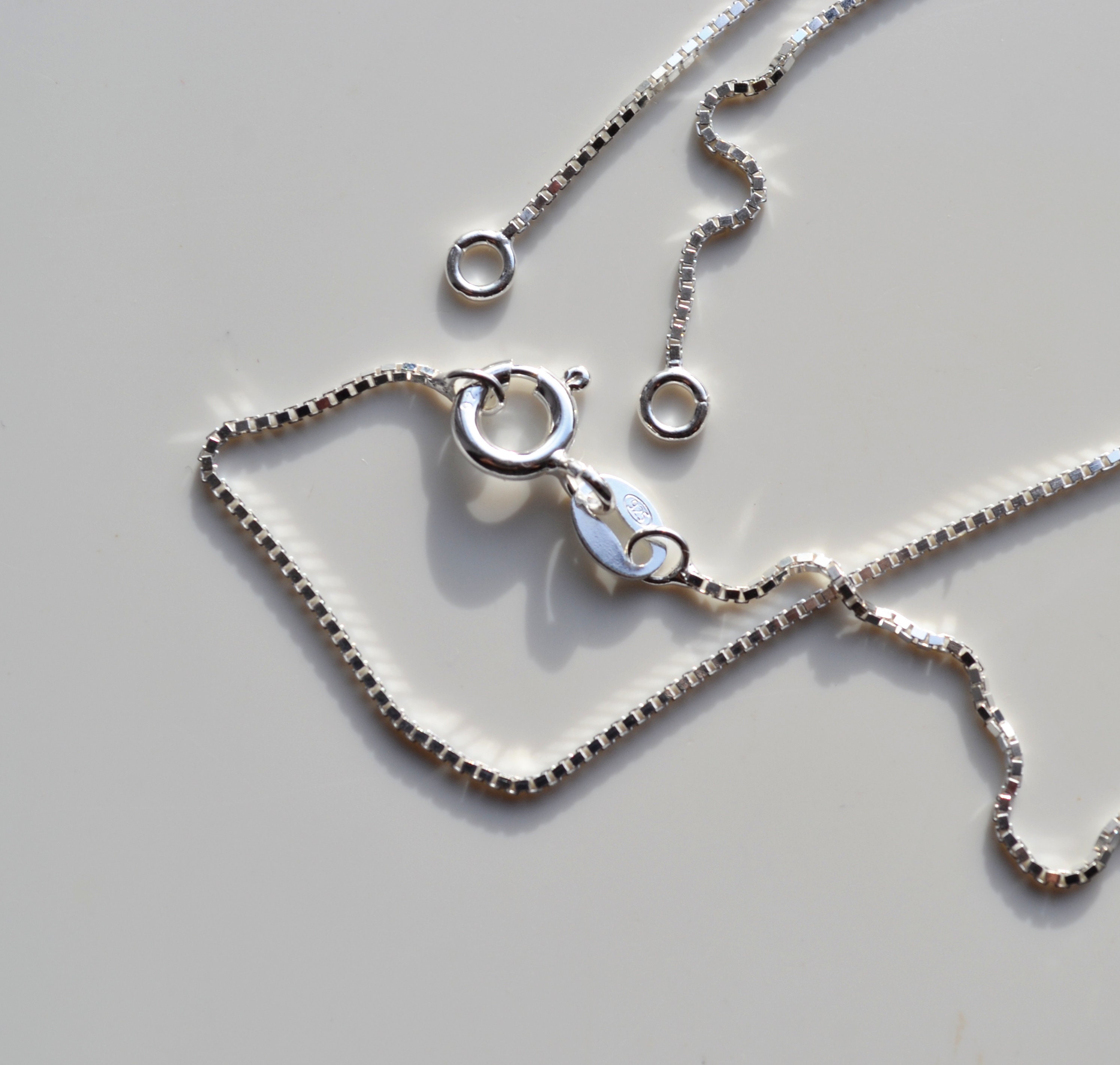 Sterling Silver 925 Multiple Length Box Chains With Split in - Etsy