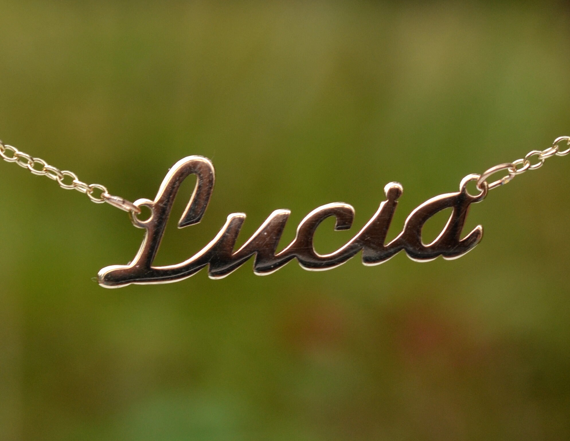 9ct Yellow Gold Personalised Script Font Name Necklace - Etsy