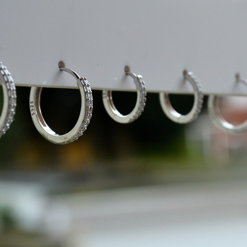 15mm Huggie Hoop Silver - Etsy UK