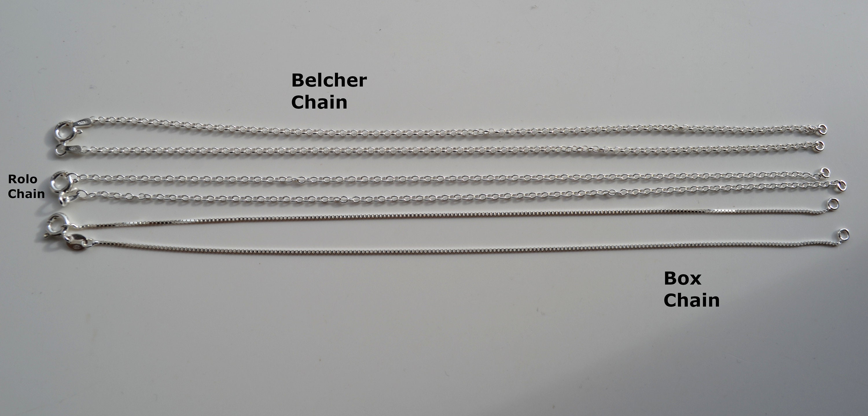 Sterling Silver 925 Multiple Length Box Chains With Split in - Etsy