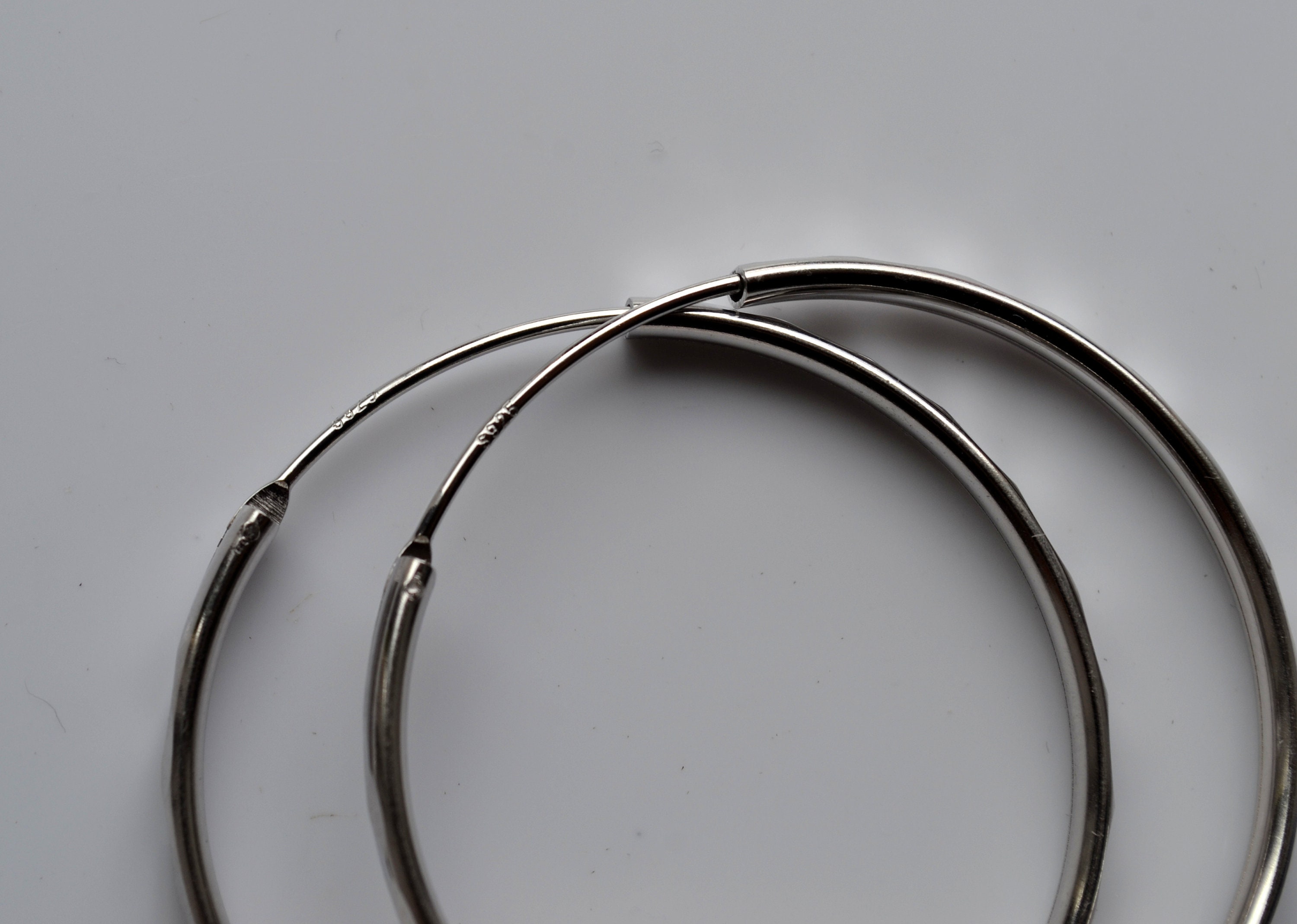 925 Sterling Silver Diamond Cut Diamond Pattern 40mm Large | Etsy UK