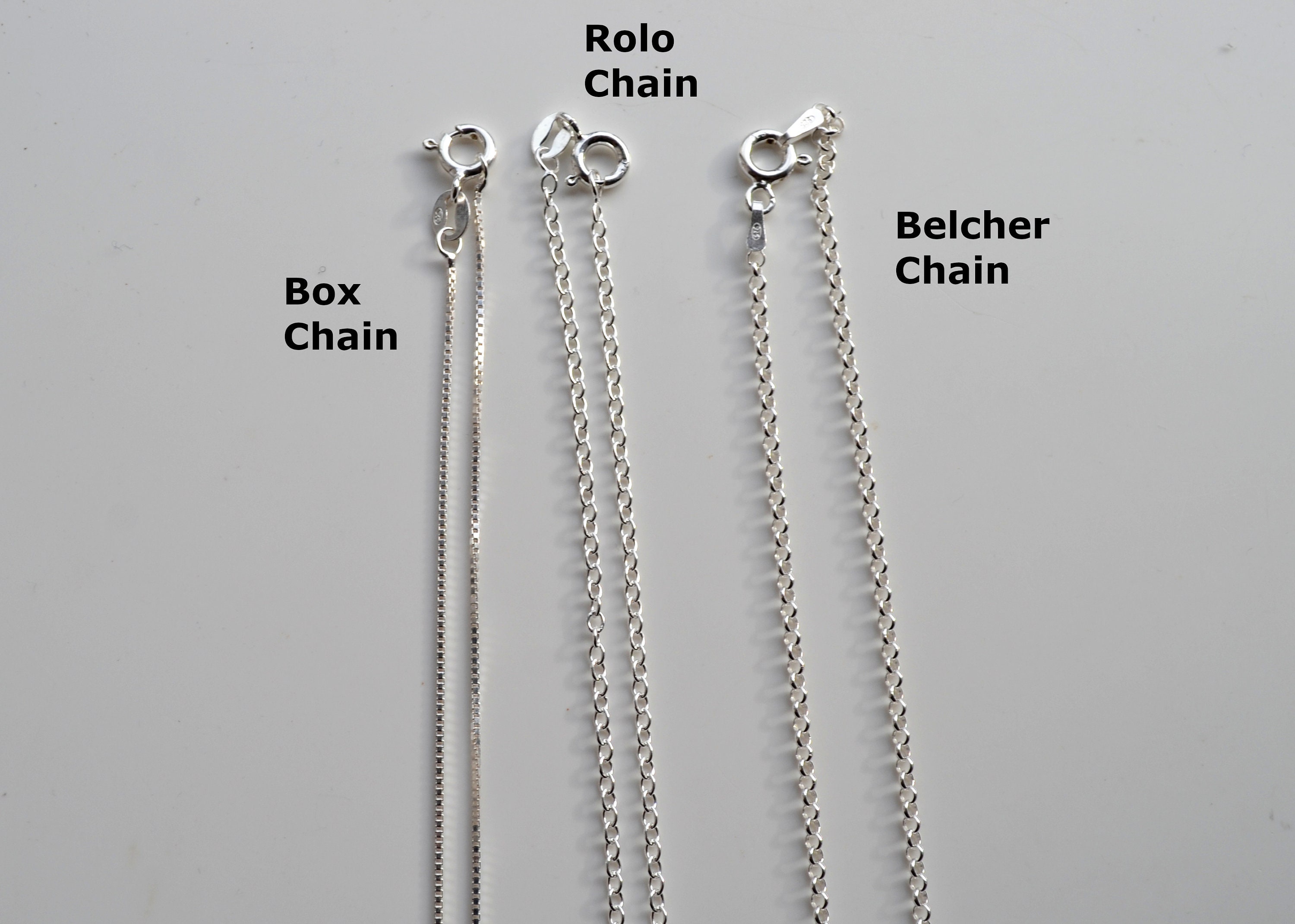 Sterling Silver 925 Multiple Length Box Chains With Split in - Etsy