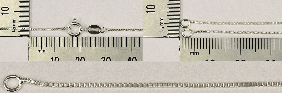 Sterling Silver 925 Multiple Length Box Chains With Split in - Etsy