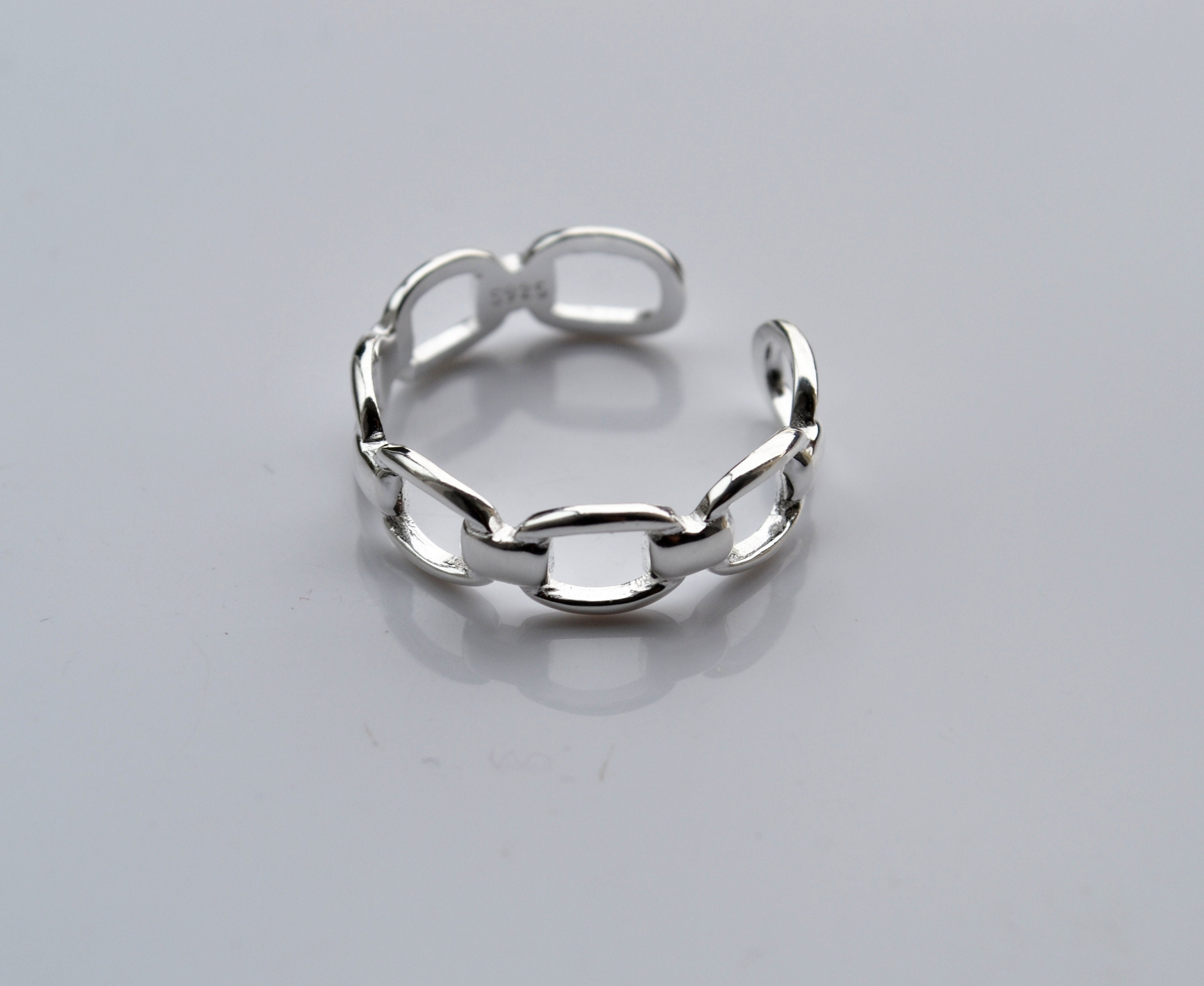 Sterling Silver 925 Interlocking Chain 5mm Wide Link Open - Etsy