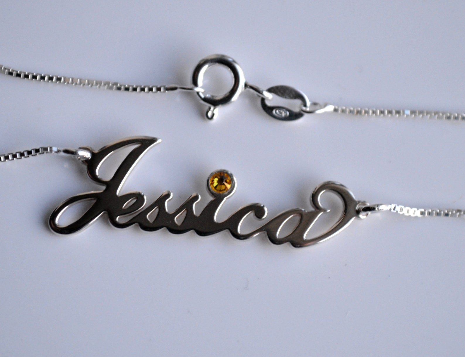 Sterling Silver 925 Personalised Carrie Font Any Name | Etsy UK