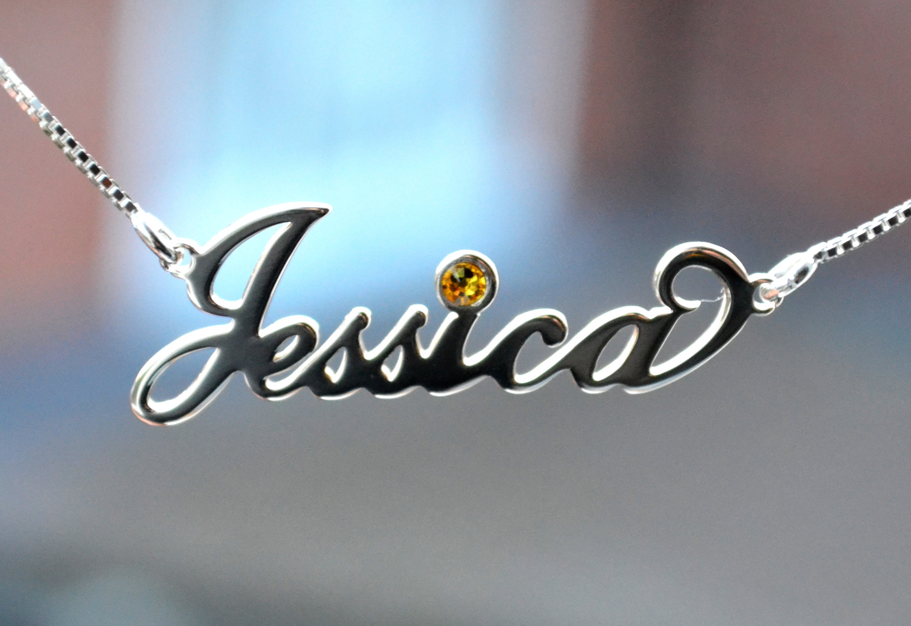 Sterling Silver 925 Personalised Carrie Font Any Name | Etsy UK