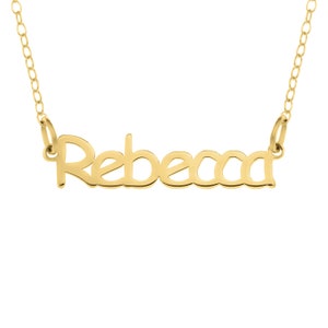 9ct Yellow Gold Personalised Mini Petite Name Necklace Multiple Length ...