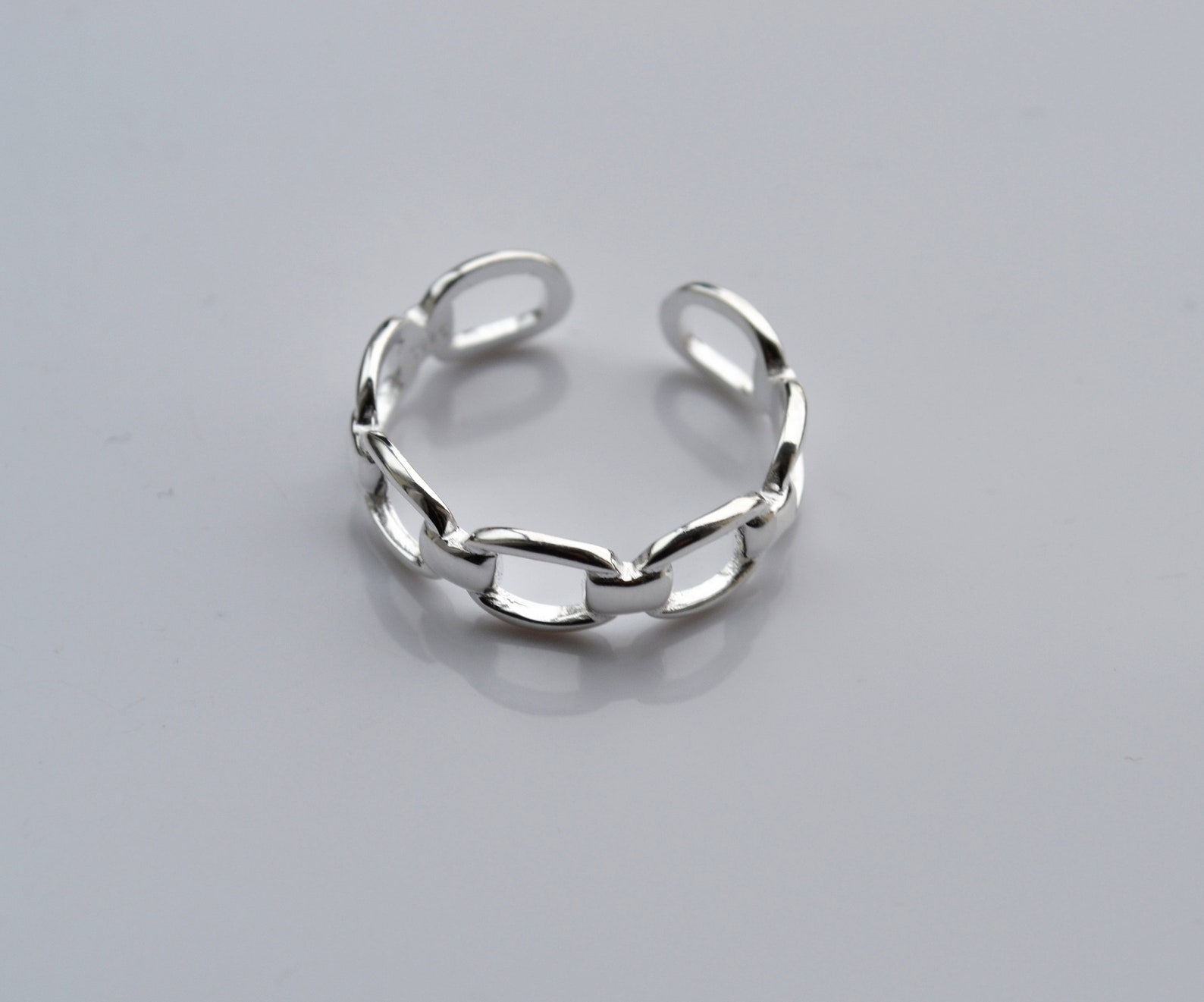 Sterling Silver 925 Interlocking Chain 5mm Wide Link Open - Etsy