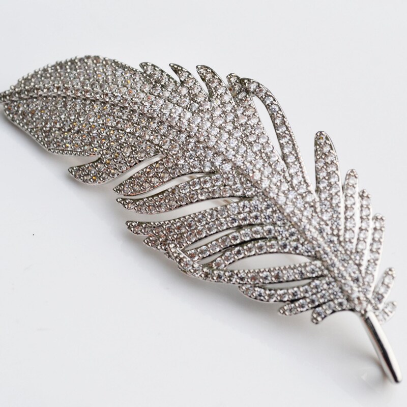 Metal Feather Barrette - Etsy UK