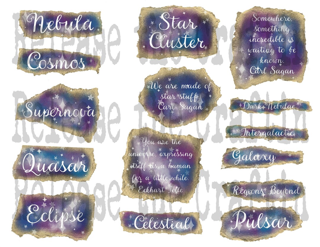 Space Words 1 - Astronomy Words - Printable Journal Embellishment ...
