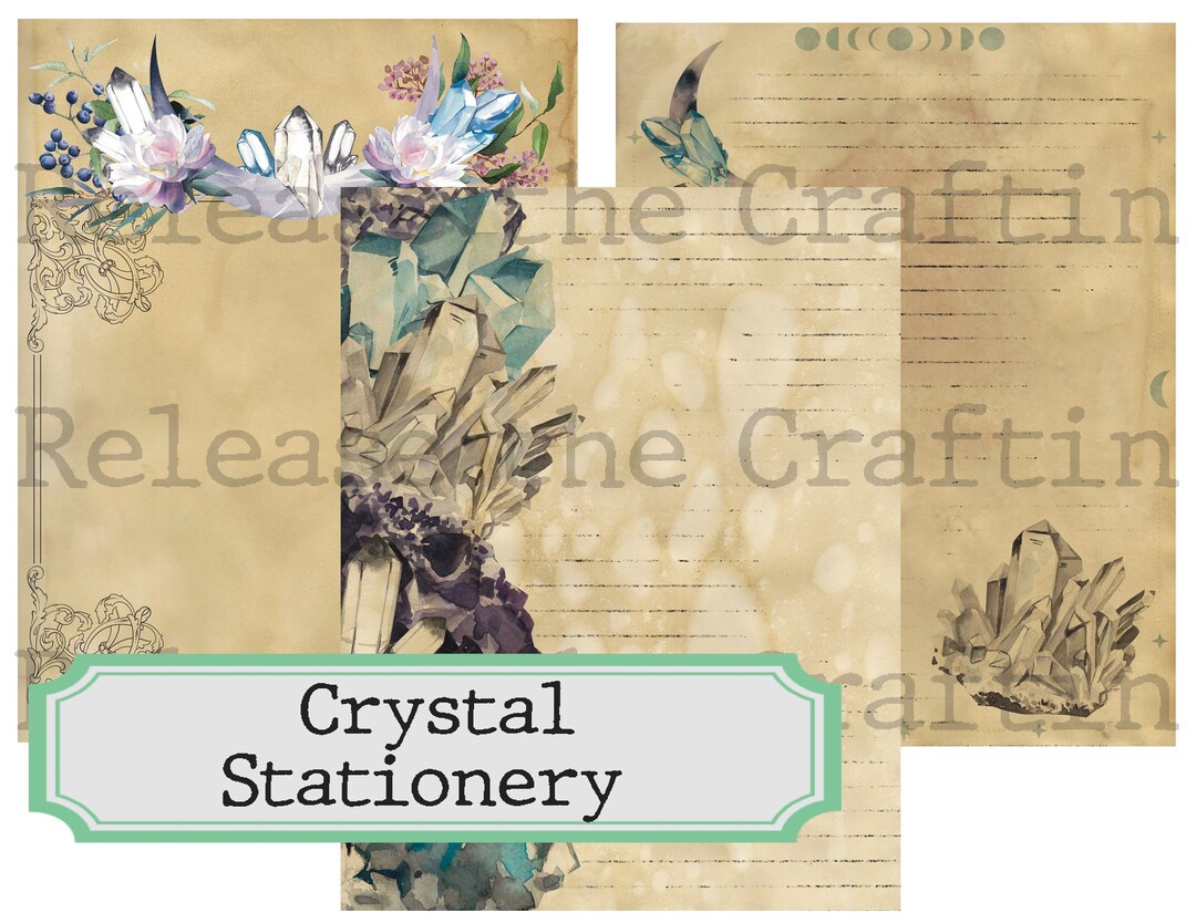 Crystal Stationery - Printable Paper Pack- Instant Download - Journal ...