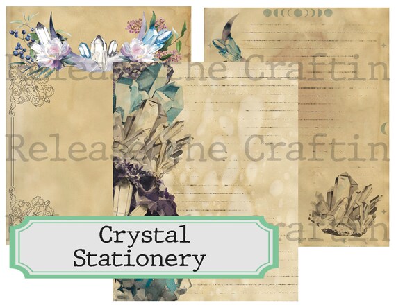Crystal Stationery Printable Paper Pack Instant Download | Etsy