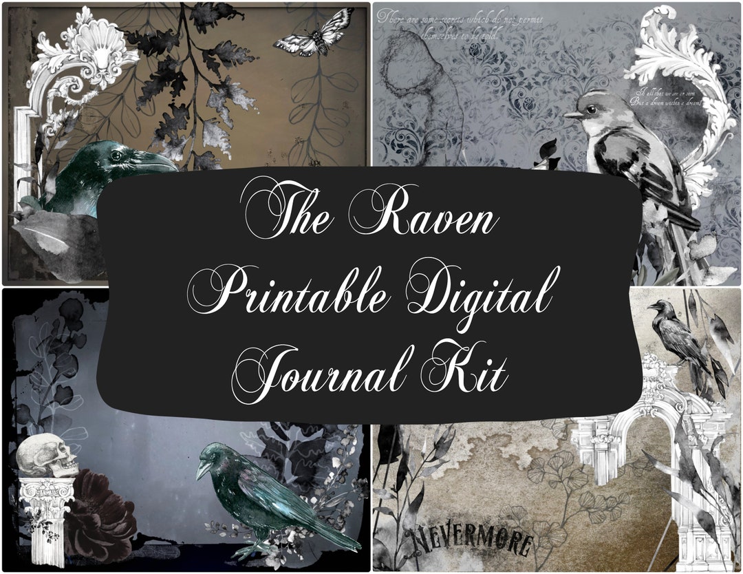 The Raven Journal Kit - Edgar Allan Poe Gothic Printable (digital ...