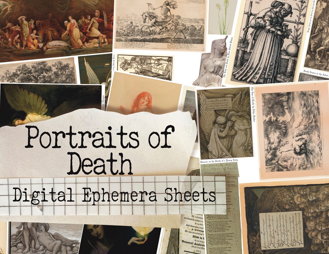 Portraits of Death Ephemera Sheets - Printable Journal Embellishment ...