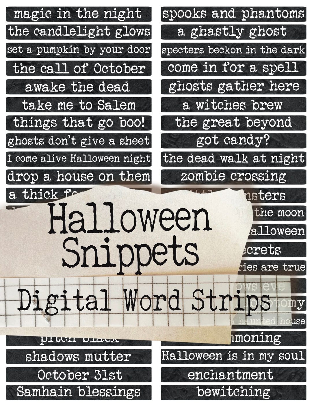 Halloween Snippets Word Sheets - Haunted - Ghosts - Printable Journal ...
