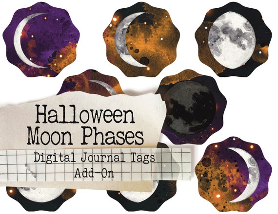 Halloween Moon Phases Ephemera Printable Journal - Etsy
