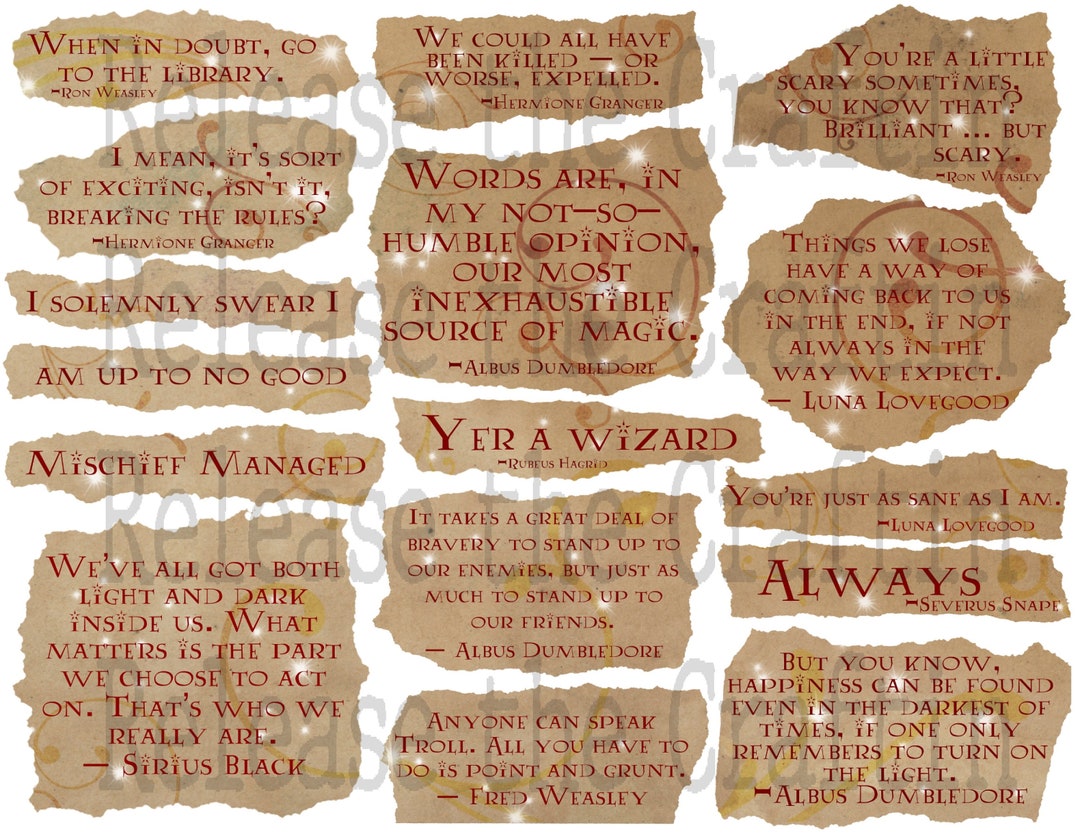 Wizard Word Sheet - Printable Journal Embellishment - Scrapbooking ...