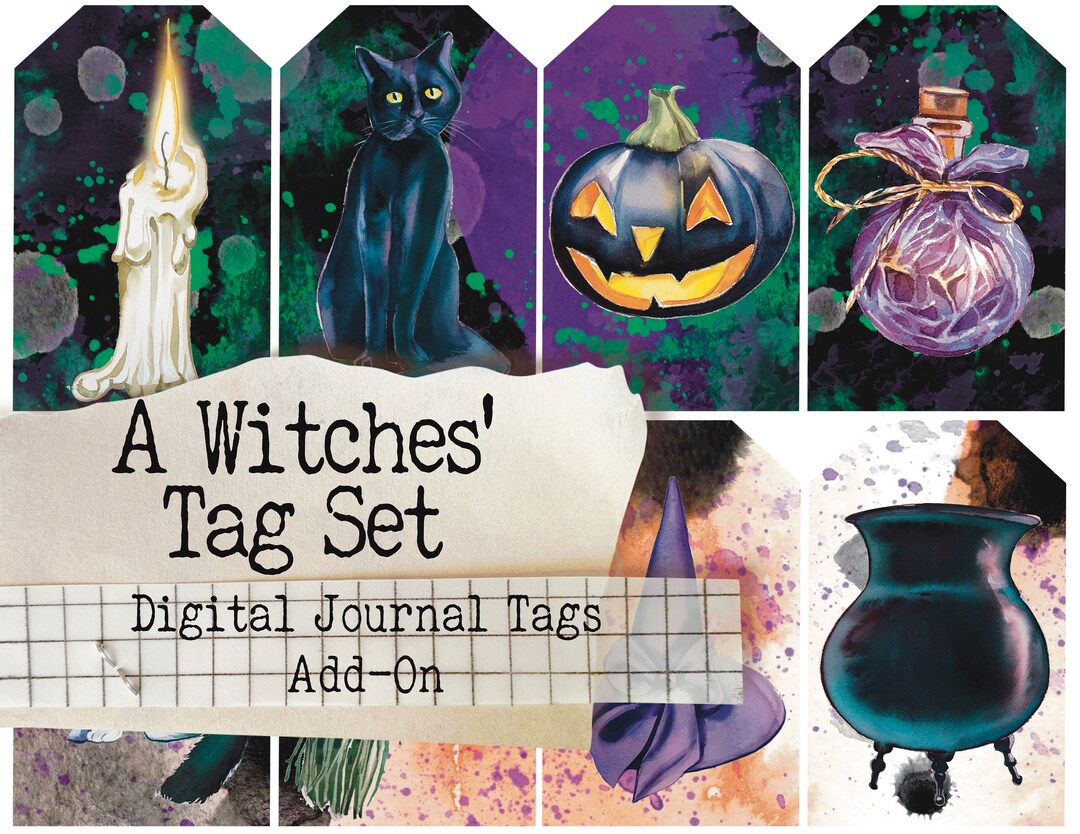 A Witches’ Tag Set - Witchcraft - Printable Journal Embellishment ...