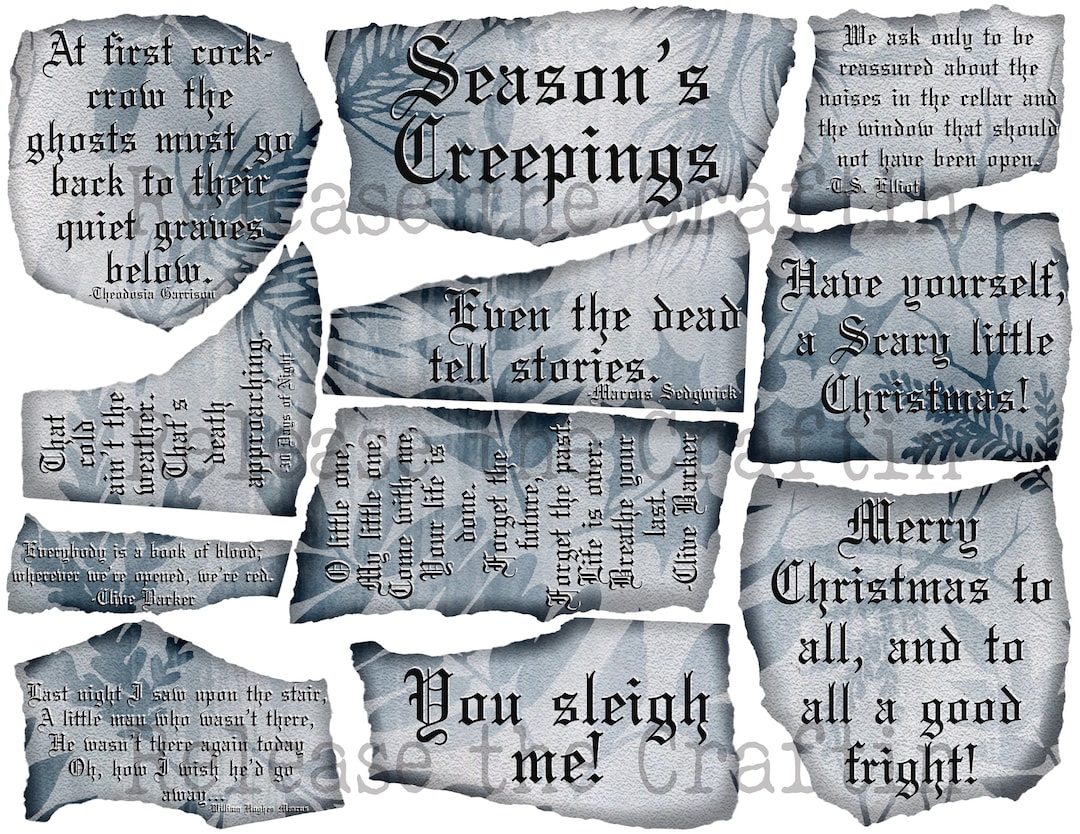 Creepy Christmas- Holiday Horror - Words- Printable Journal ...