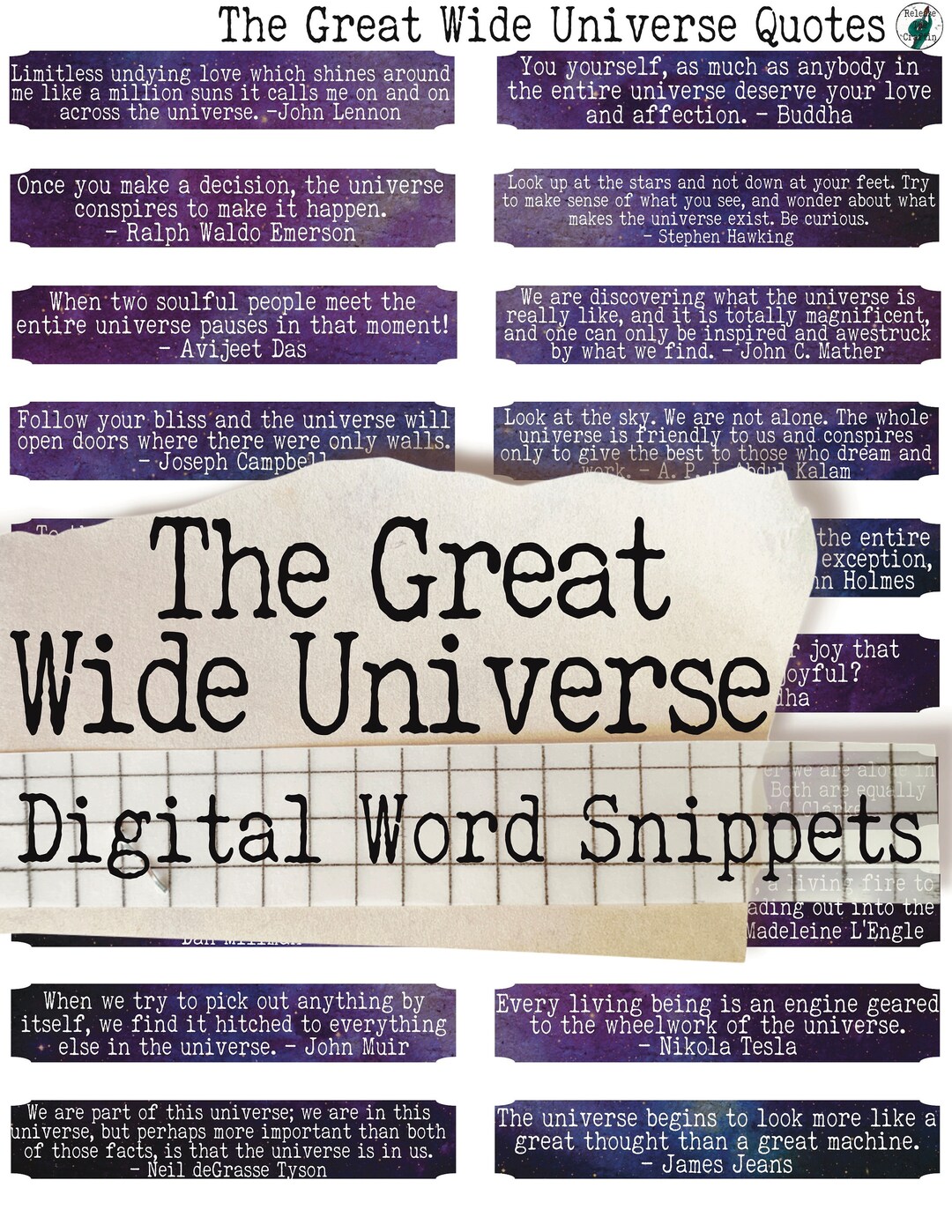 The Great Wide Universe - Quotes - Word Sheet Printable Journal ...