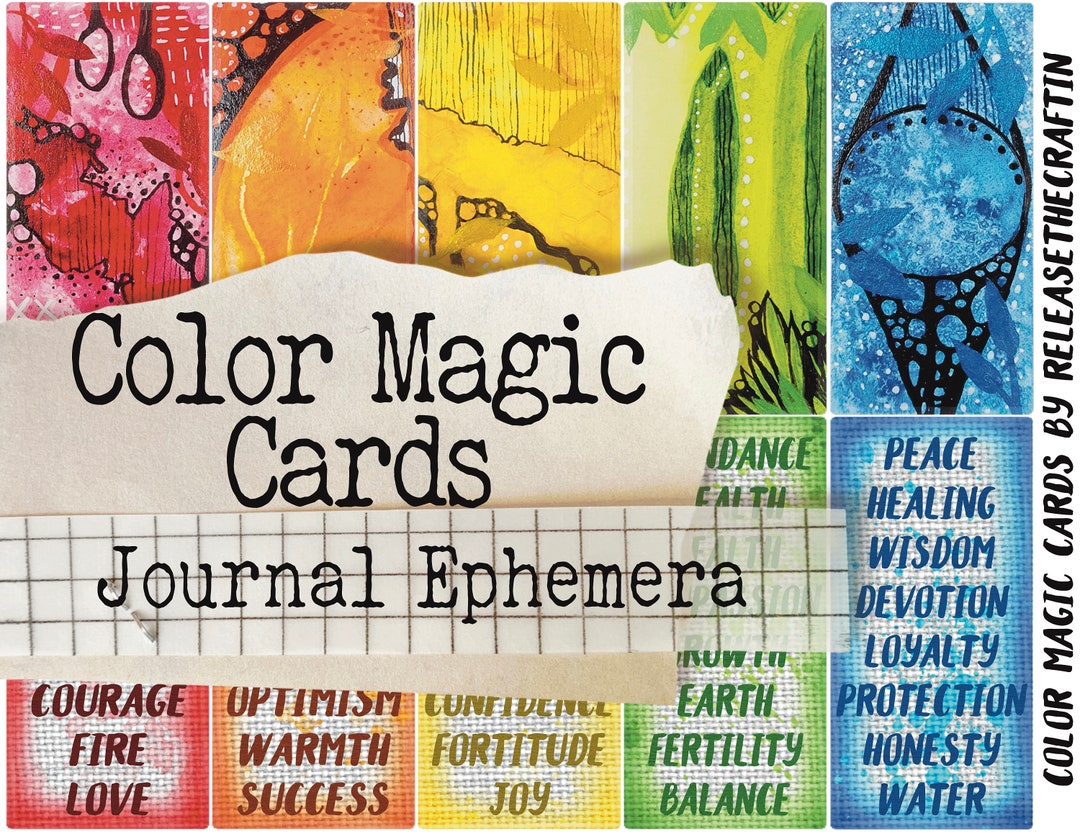 Color Magic Cards - Printable Journal Embellishment - Book of Shadows ...