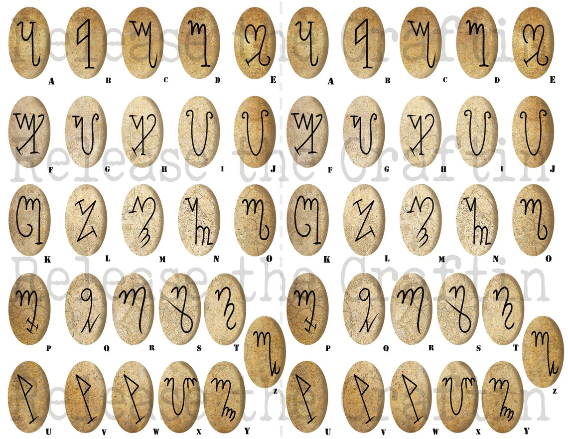 Theban Alphabet - Witch - Printable Journal Embellishment ...