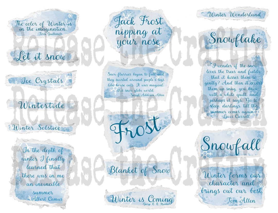 Winter Words - December - Word Sheet- Book of Shadows - Printable ...