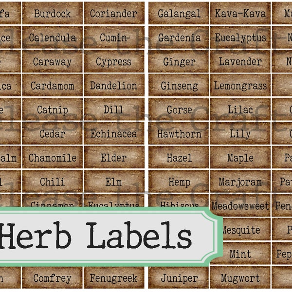 Herb Labels - Etsy