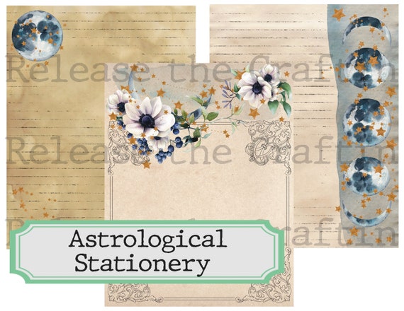 Astrology Stationery Printable Paper Pack Instant Download | Etsy