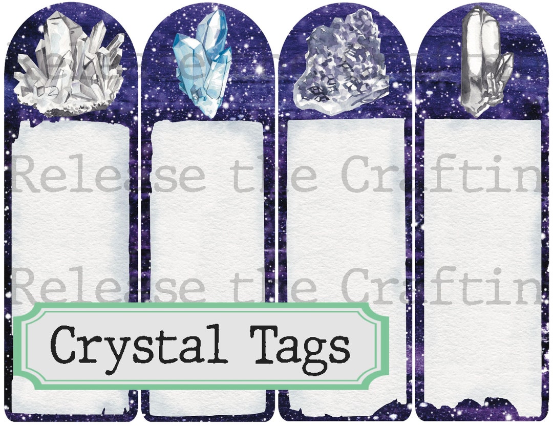Crystal Tag Set - Printable Journal Embellishment - Book of Shadows ...
