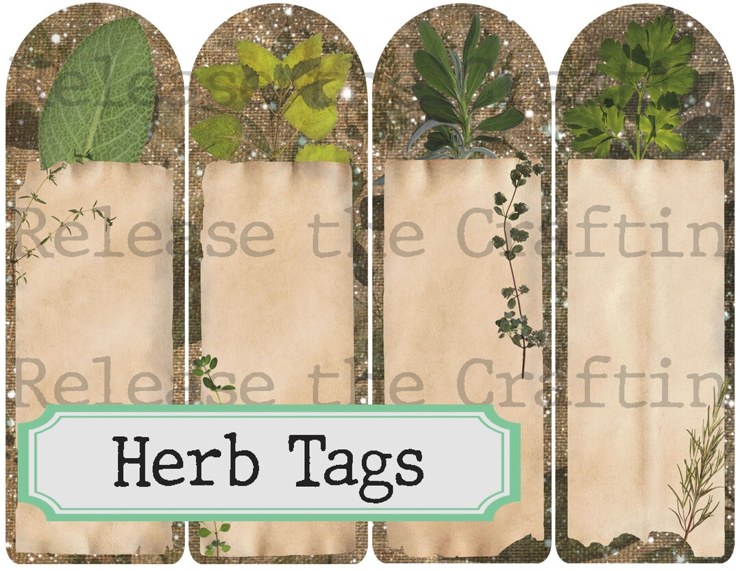 Printable Herb Tags – Witchcraft Journal Embellishment (digital ...