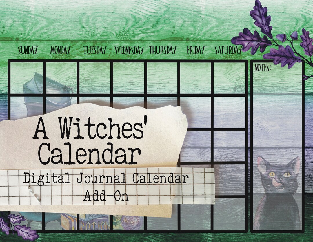 Witches' Calendar Printable Paper Pack – Grimoire Journal (digital ...