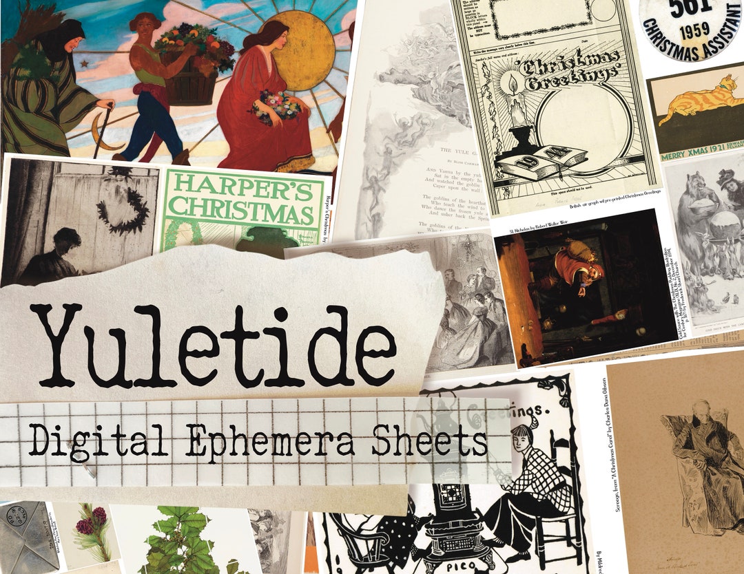 Yuletide Ephemera Sheet Set- Printable Journal Embellishment - Grimoire ...