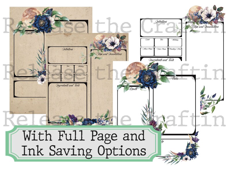 Spell Record Sheets Printable Paper Pack Instant Download | Etsy