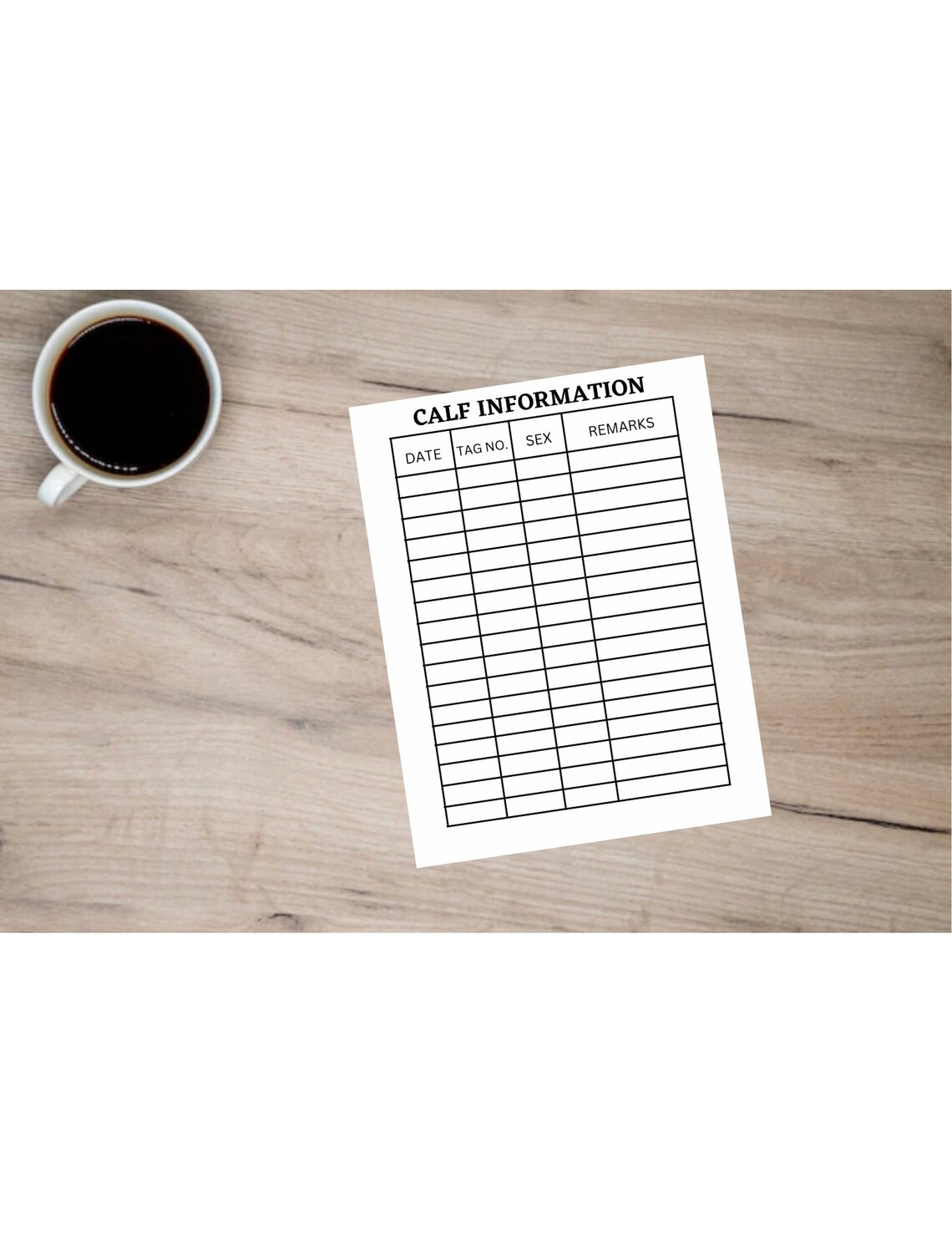 Calving Printable Log Book, Calf Records, Livestock Records, Cow Calf ...