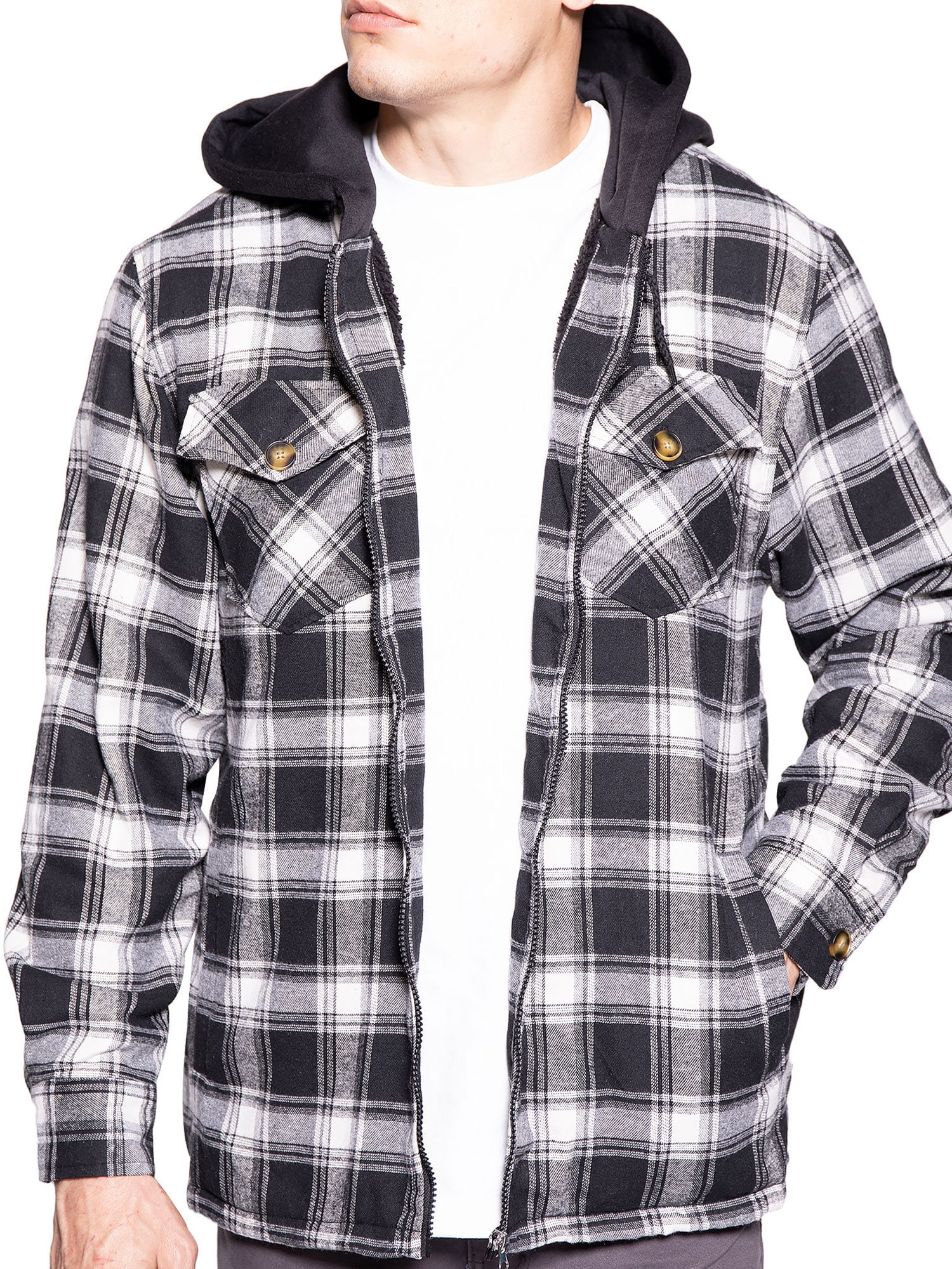 Visive Mens Heavy Flannel Shirt Jacket for Mens Big and Tall Zip up ...