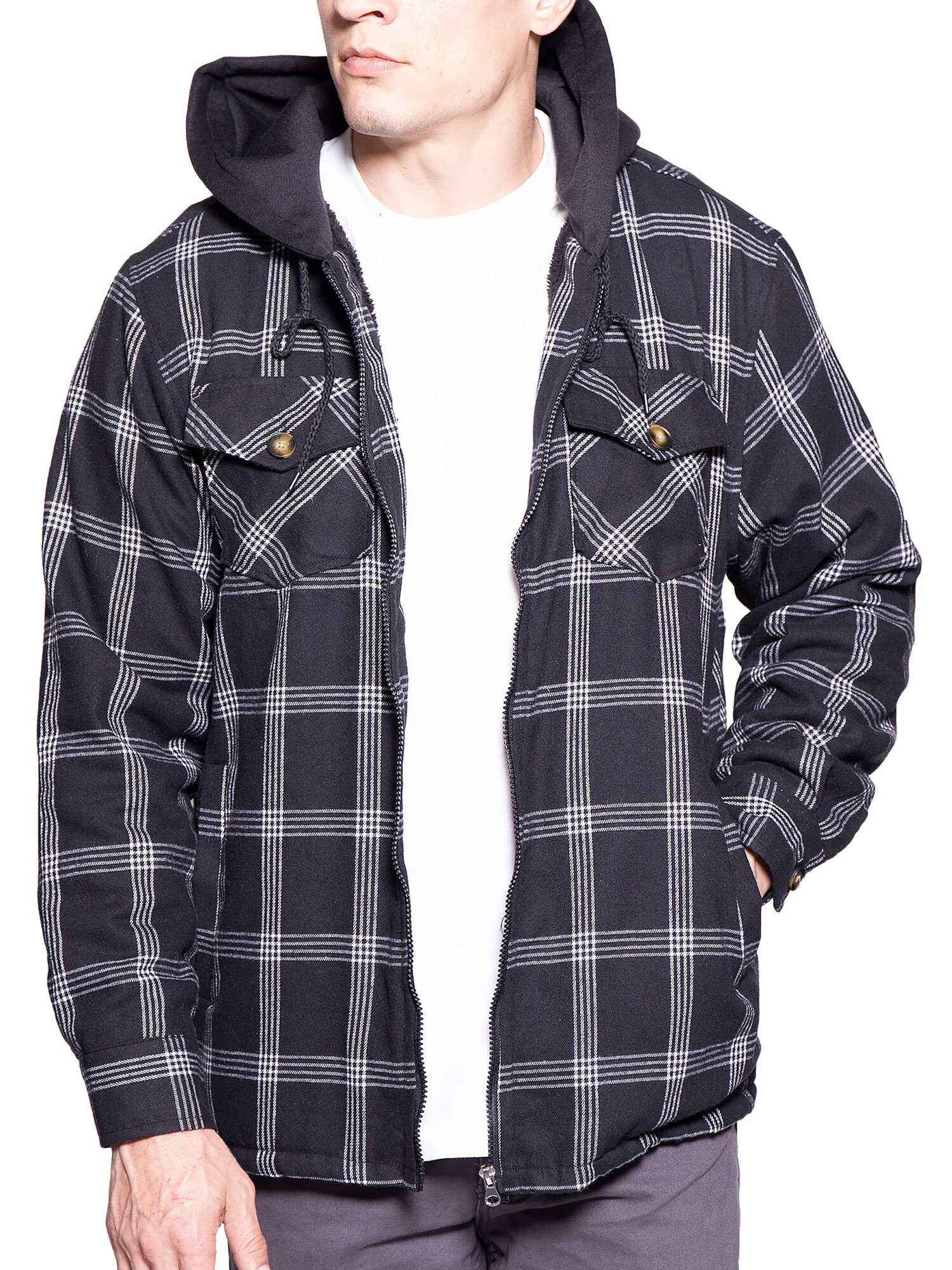 Visive Mens Heavy Flannel Shirt Jacket for Mens Big and Tall Zip up ...