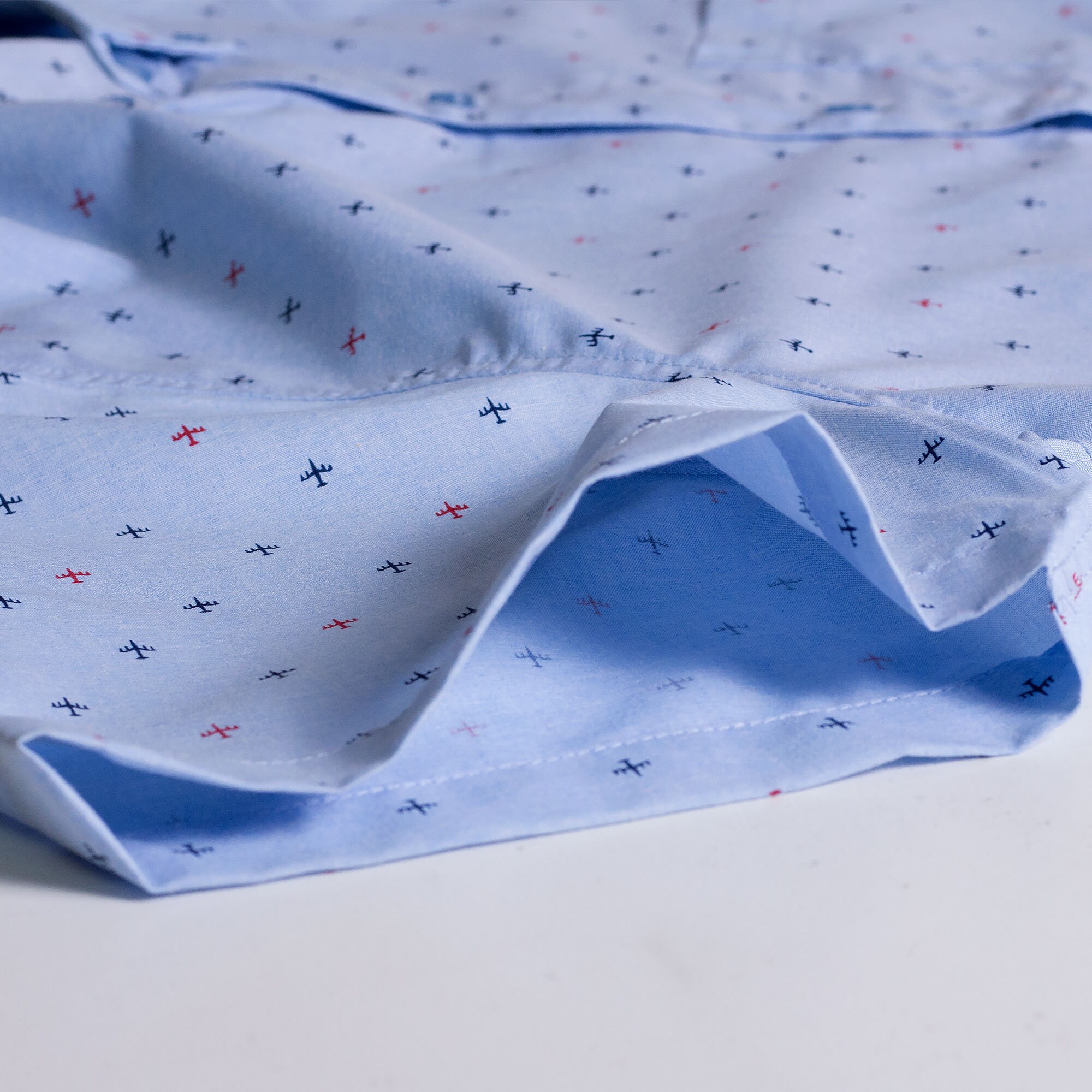 Fun Shirt for Mens Button-up, Blue Airplane Button Down Short Sleeve ...