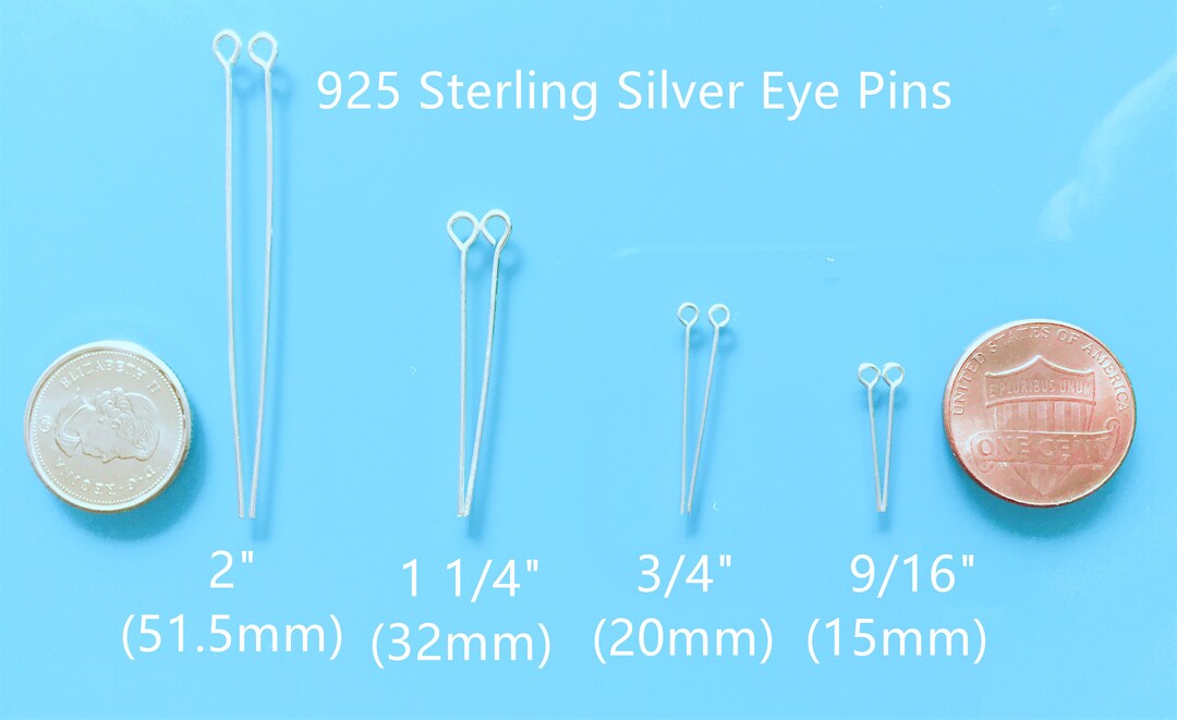 10 Vintage Sterling Silver Eye Pins: Jewelry Craft Supplies - Etsy