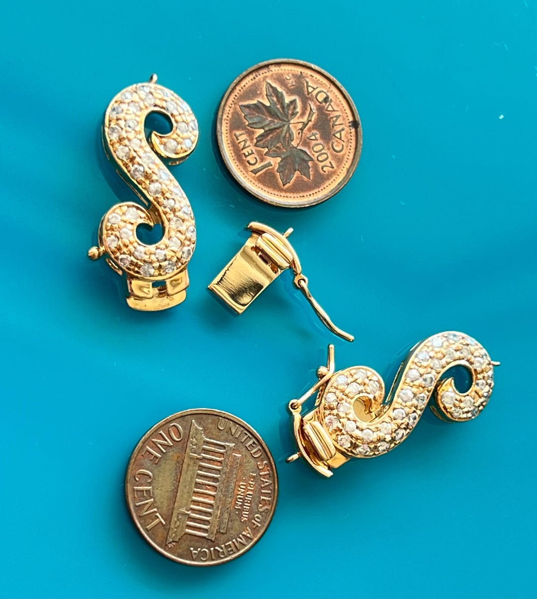 Unique Vintage s Shape Tongue Box Safety Clasp Featuring W/paving Set ...