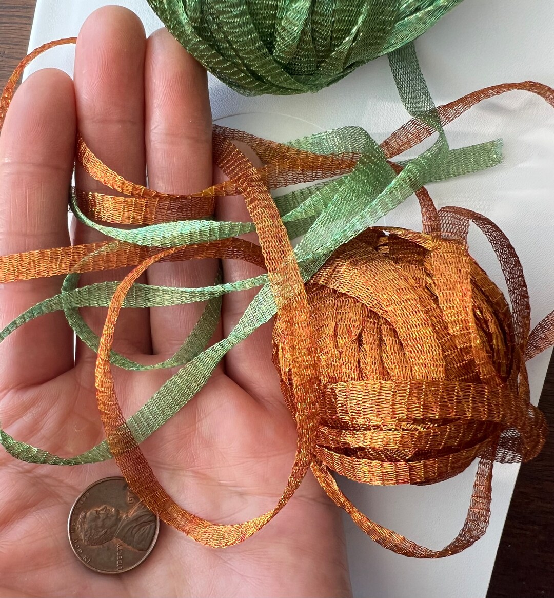 Closeout Italian Titanium Fine Wire Tubular Mesh Ribbon, 6mm, Peridot ...