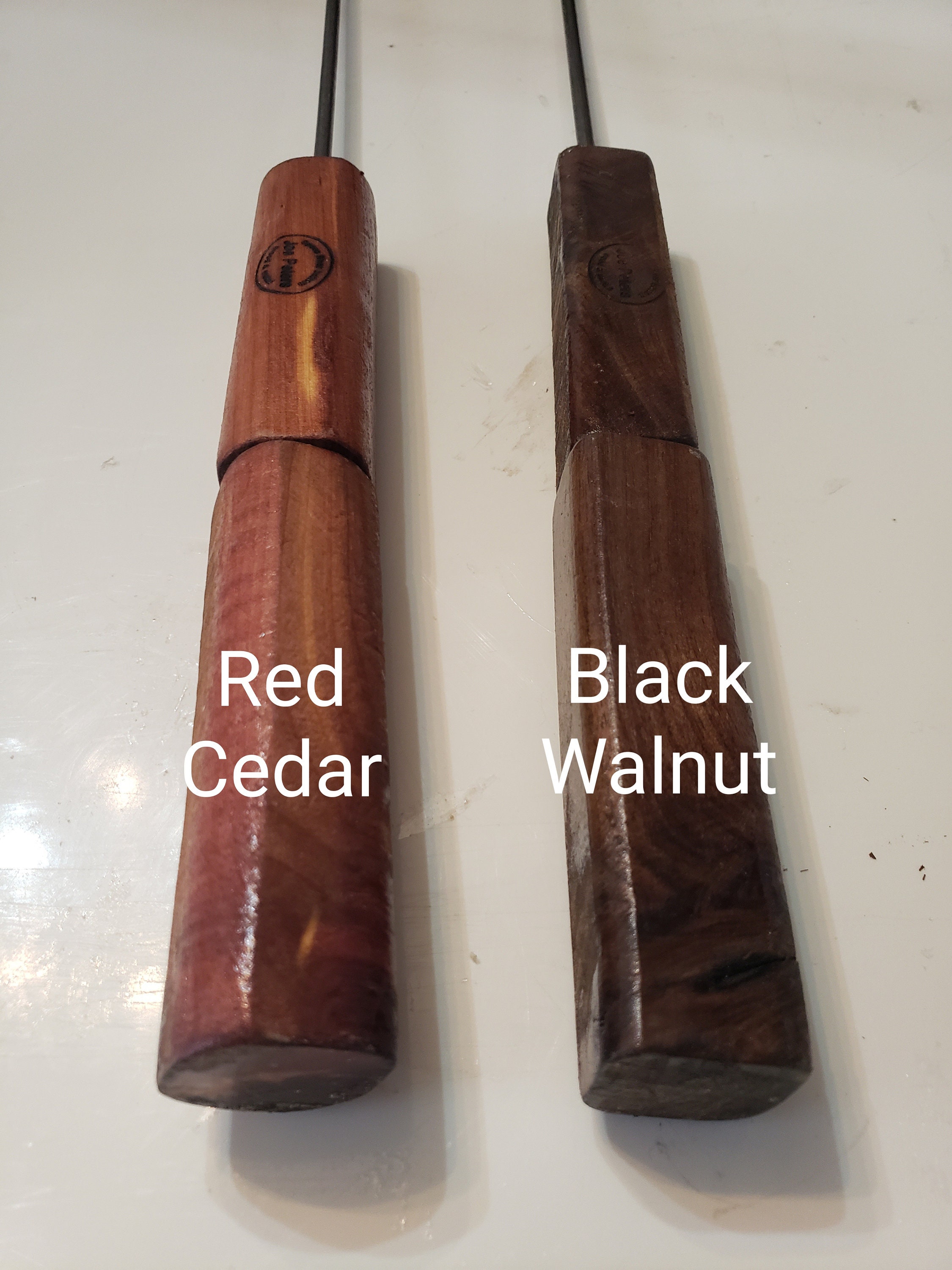 Set of 2: Handmade Backwards Hot Dog Roasting Forks, Cedar & Walnut ...