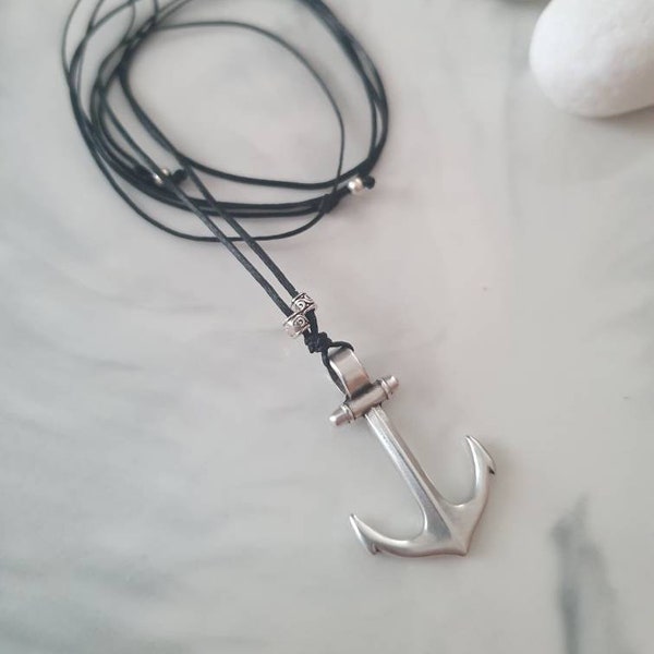 Mens Anchor Necklace Etsy