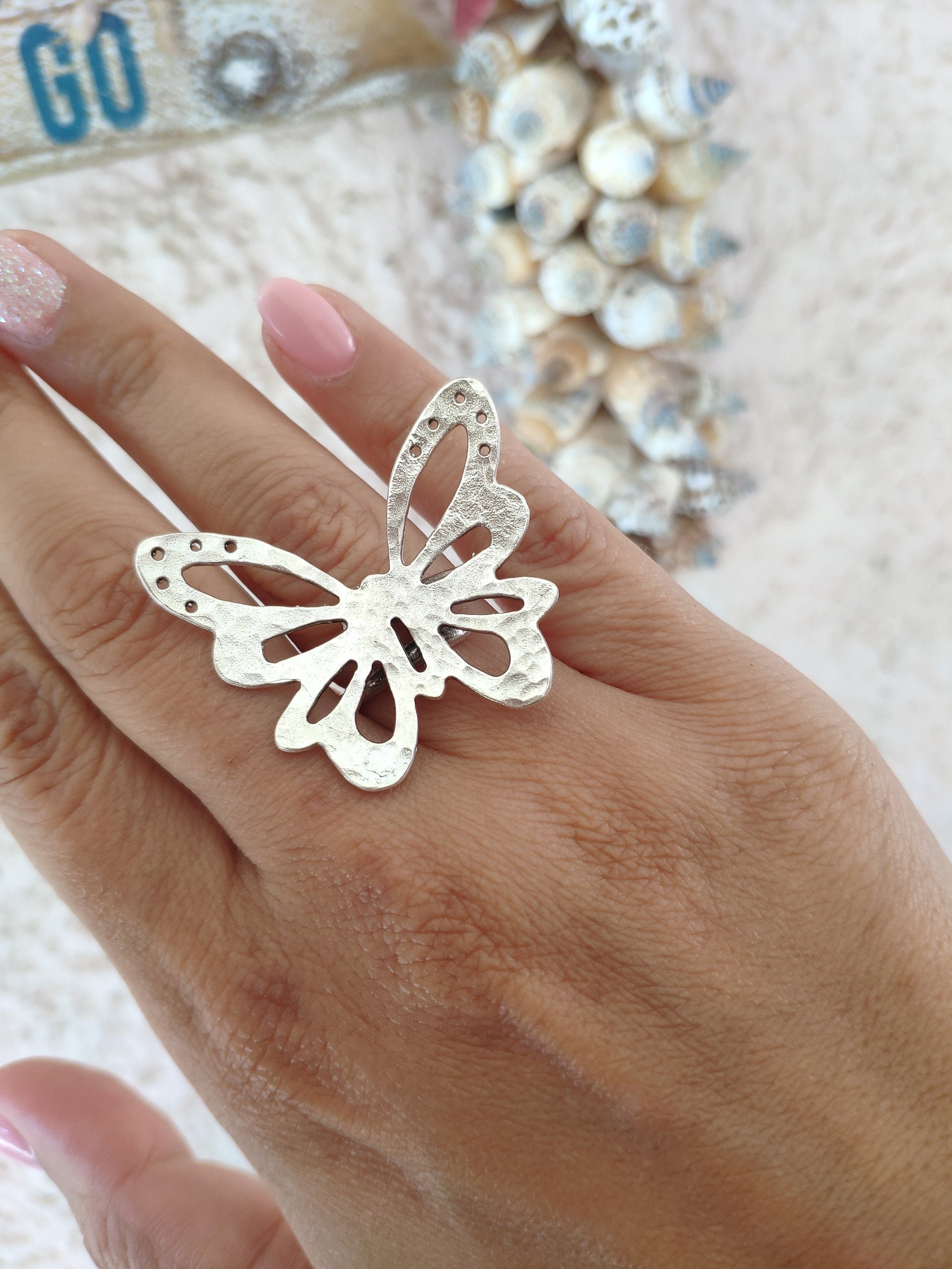 Butterfly Rings Butterfly Jewelry Gold Rings Big Rings | Etsy