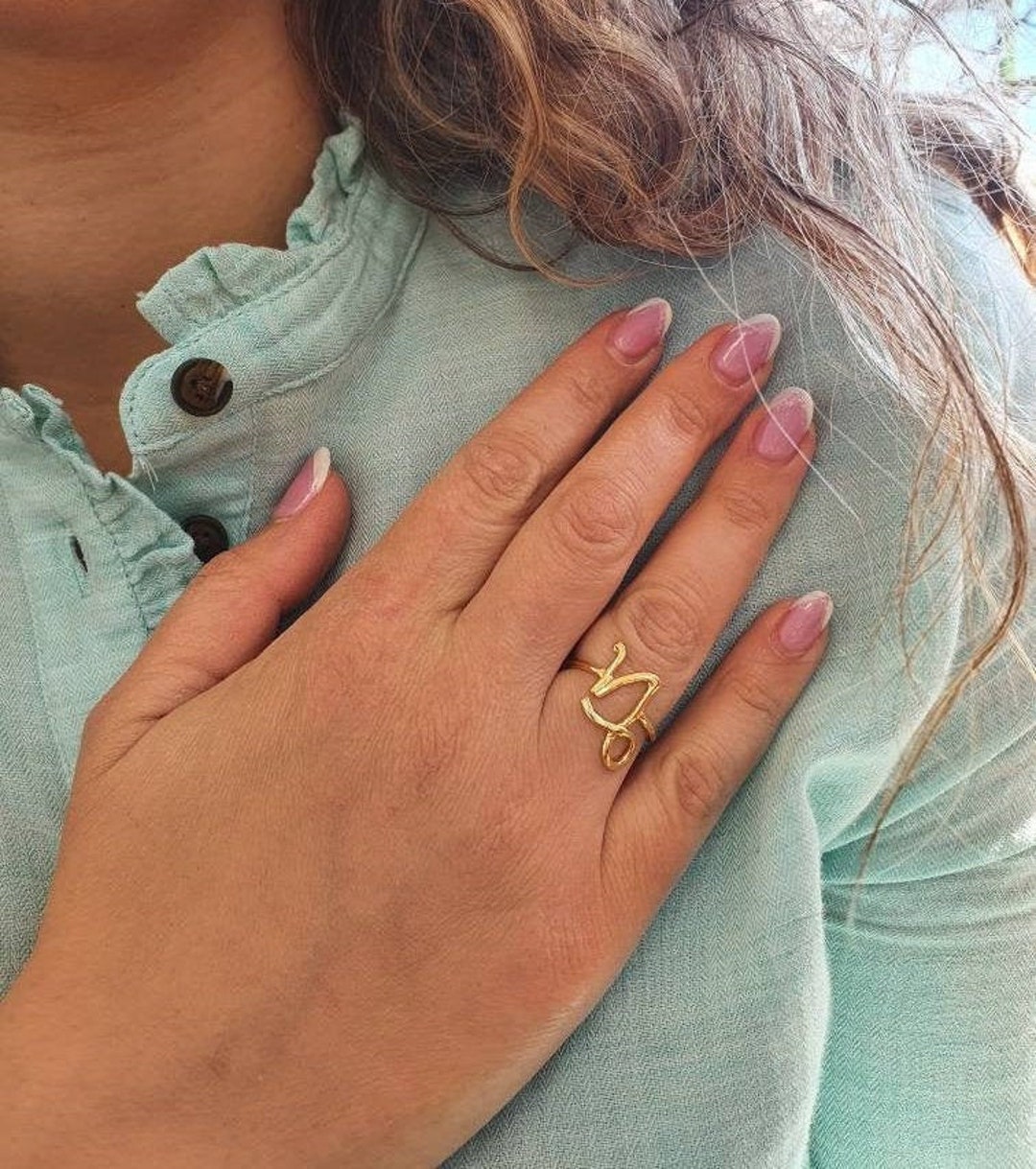 Capricorn Zodiac Sign Ring: 24k Gold Plated Astrology Jewelry - Etsy