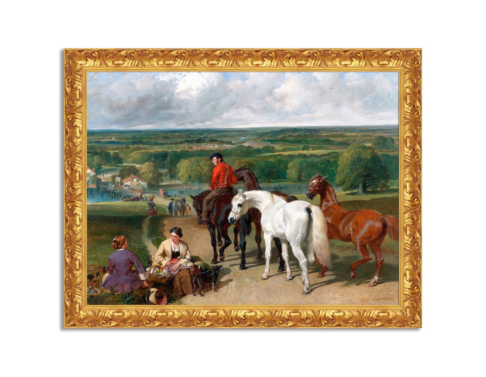 Print on Canvas With Painted Effect With Classic Gold Wooden Frame ...