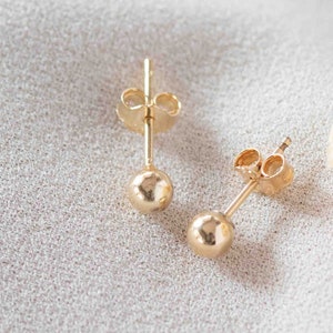 Gold Ball Studs Simple Gold Studs Minimal Studs Dainty - Etsy