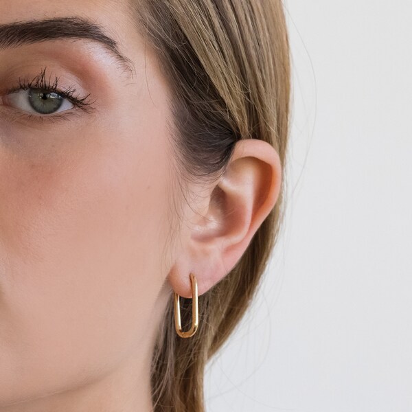 Rectangle Hoops - Etsy